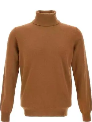 KANGRA Ribbed Turtleneck Knitwear Brown