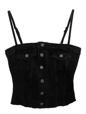 REFORMATION Coco Denim Top - Black