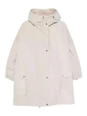 Max Mara Studio Flap-pocket Hooded Coat - Neutrals