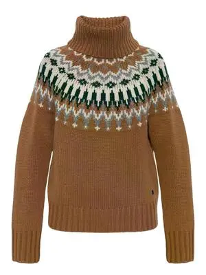 Bogner Ingrid Patterned Turtleneck Sweater - Brown