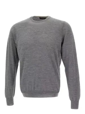 GRAN SASSO Crew-neck Mélange Sweater - Grey
