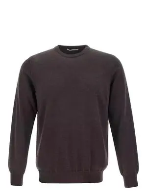 KANGRA Crew-neck Ribbed Sweater - Brown