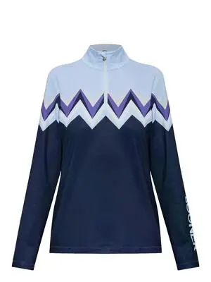 Bogner Beline Zigzag-pattern Zip T-shirt - Blue
