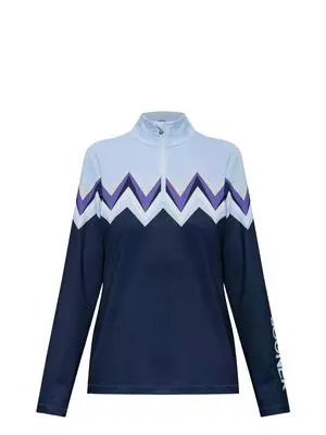 Bogner Beline Zigzag-pattern Zip T-shirt - Blue
