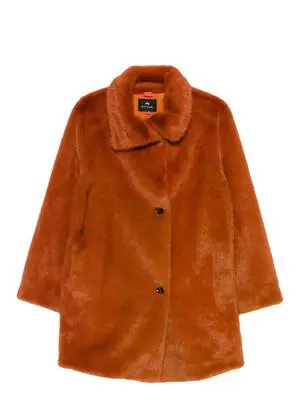 Paul Smith Faux-fur Collared Coat - Orange
