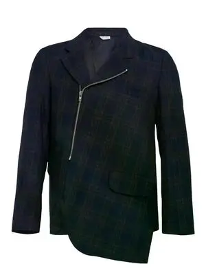 Comme Des Garçons Plaid Zip Jacket - Blue