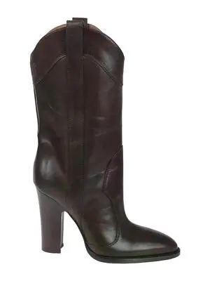 Paris Texas Pointed-toe Leather Boots - Brown