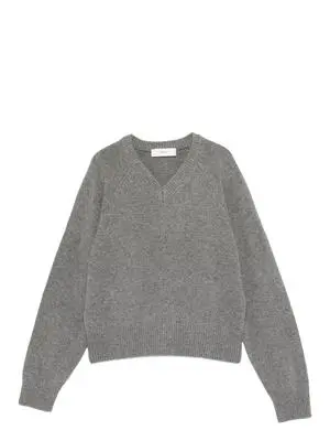 DUNST V-Neck Raglan Sleeve Sweater Grey