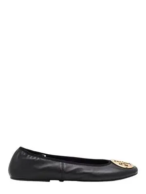 Tory Burch Reva Travel Ballet Flats Perfect Black Gold