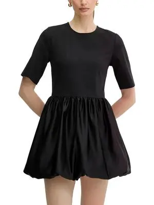 TWINSET Gathered Skirt Mini Dress - Black