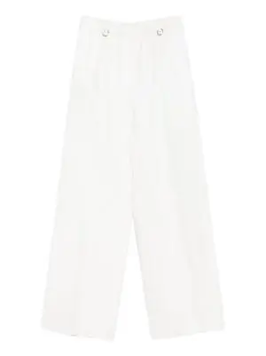MEDEEA Ring-embellished Pleated Trousers - White