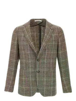 Tagliatore Single-breasted Houndstooth Blazer - Brown