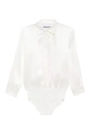 MEDEEA Button-up Silk Shirt - White