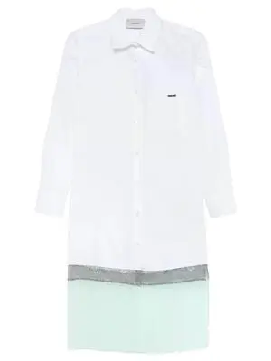 Coperni Layered Shirt Dress - White