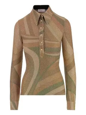Emilio Pucci Buttoned Long Sleeve Top - Brown