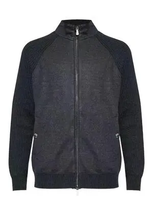 Eleventy Ribbed Zip Jacket - Grey