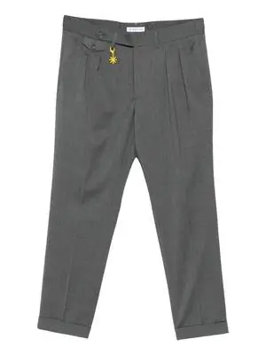 MANUEL RITZ Pleated Wool Trousers - Grey