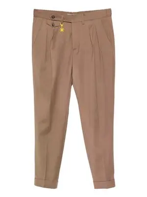 MANUEL RITZ Wool Blend Straight-leg Trousers - Brown