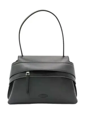 TOD'S Wave Leather Shoulder Bag - Black