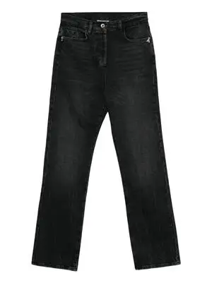 Patrizia Pepe Logo-appliqué Straight Leg Jeans - Black