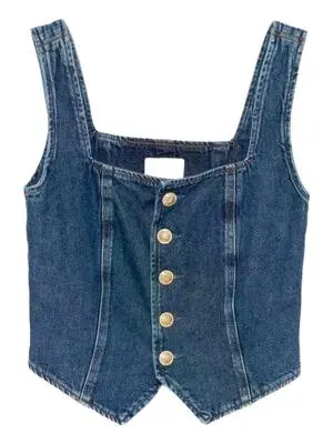 REFORMATION Denim Top - Blue