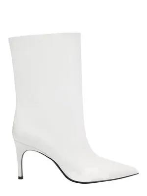 POTAMY 90mm Leather Ankle Boots - White