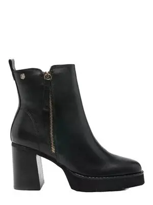 CARMELA 80mm Leather Boots - Black