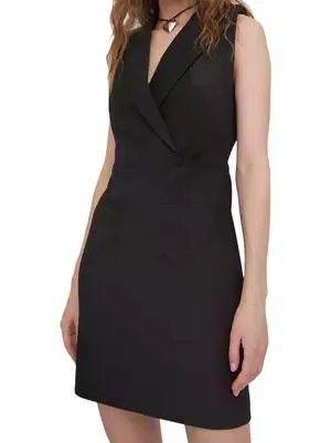 Hugo Peak-lapel Mini Dress - Black