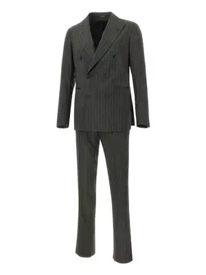 Tagliatore Pinstriped Double-breasted Suit - Grey