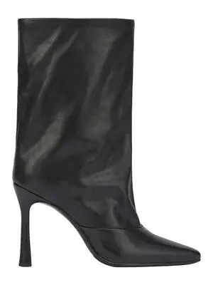 POTAMY Leather Heeled Ankle Boots - Black