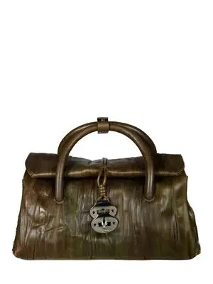 ZANELLATO Small Dotta Plissé Satchel - Green