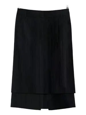 Tibi Convertible Pinstripe Skirt Black