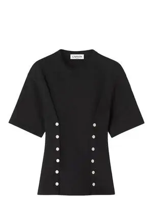 LANVIN Button-detail Fitted Top - Black