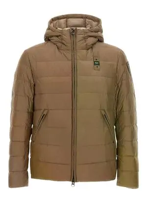 BLAUER. Quilted Hooded Jacket - Brown