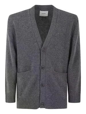 LISA YANG Button-down Ribbed Knit Cardigan - Grey