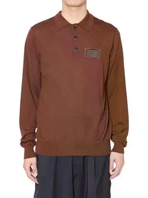 Kolor Long-sleeve Polo-neck Sweater - Brown