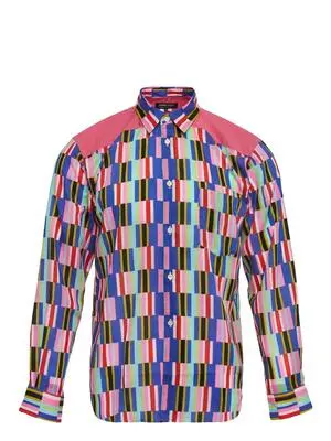 Comme Des Garçons Striped-print Shirt - Pink