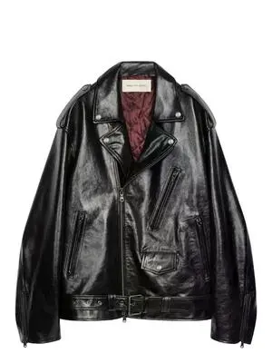 Dries Van Noten Belted Biker Jacket - Black