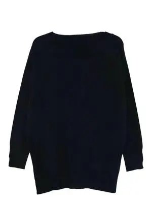 LE TRICOT PERUGIA Boat-neck Batwing Sleeve Sweater - Blue