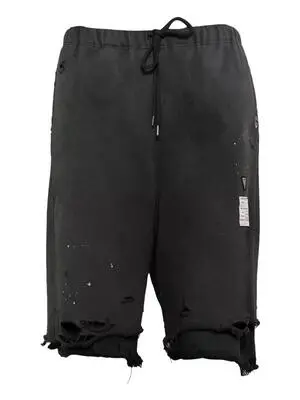 Mihara Yasuhiro Layered Distressed Shorts - Black