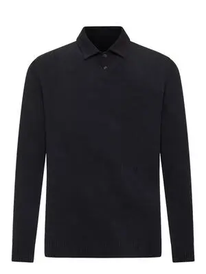 ROBERTO COLLINA Buttoned Cotton-piquet Polo Shirt - Black