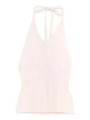 REFORMATION Delia Ribbed Halter Top - Pink