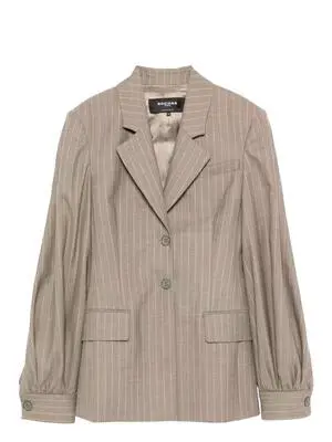 Rochas Striped Virgin-wool Blazer - Brown