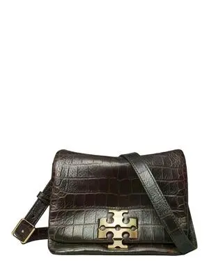 Tory Burch Leather Charlie Shoulder Bag Brown
