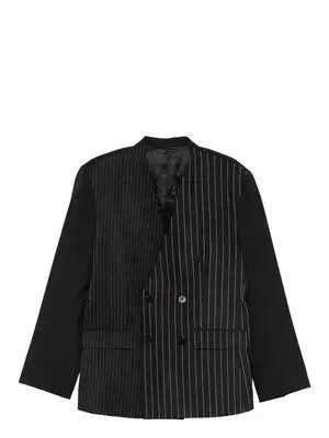 ERNEST W. BAKER Pinstripe Double-breasted Blazer - Black