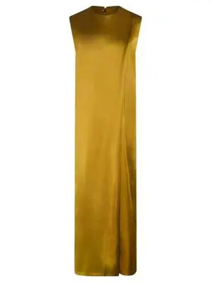 YVES SALOMON Satin Maxi Dress - Gold