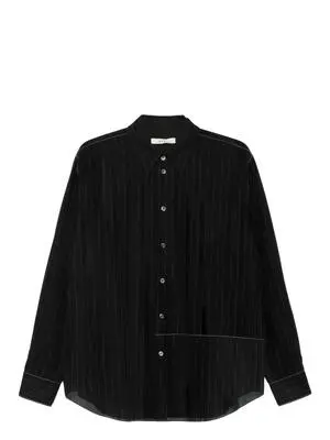 6397 Sheer Pinstripe Shirt - Blue