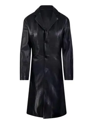 Balenciaga Button-fastening Leather Coat - Black