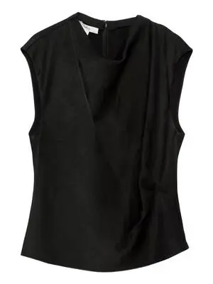 Vince Sleeveless Draped Blouse - Black