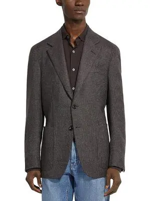 Zegna Oasi Cashmere Sport Coat - Brown/grey